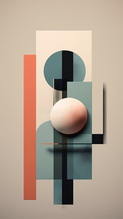 Clean Geometric Shapes in Muted Colors. Stock Illustration ...