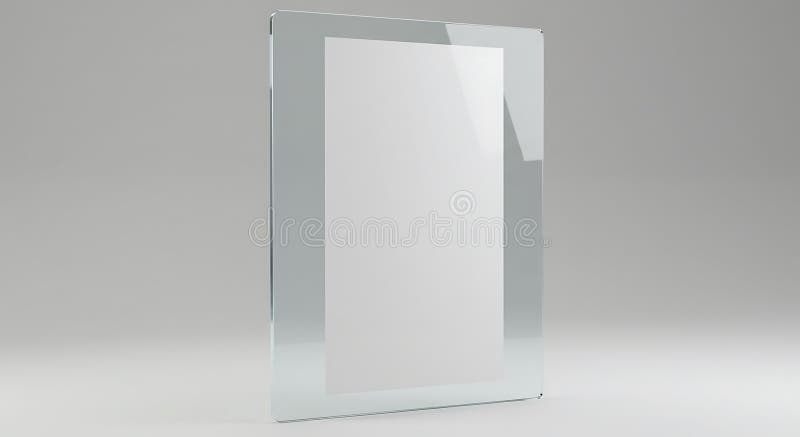 Displaying Empty Glass Frame on Clean Background with Reflections and ...