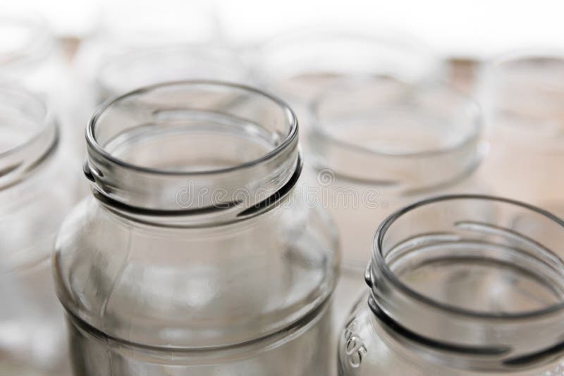 Clean Glass Jars Collected Together Stock Image - Image of container ...
