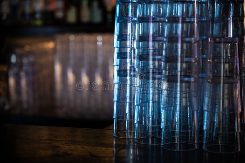 Clean glasses in a bar.. stock photo. Image of office - 317454470