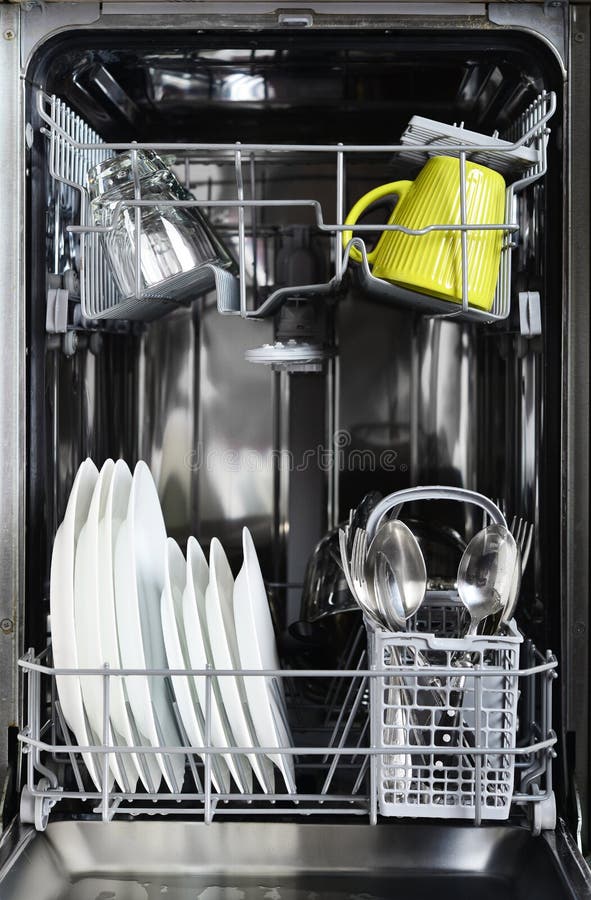 Clean Glasses, Cups,cutlery and Plates Stock Image - Image of plate ...