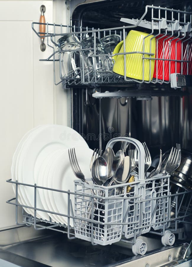 Clean Glasses, Cups,cutlery and Plates Stock Photo - Image of tableware ...