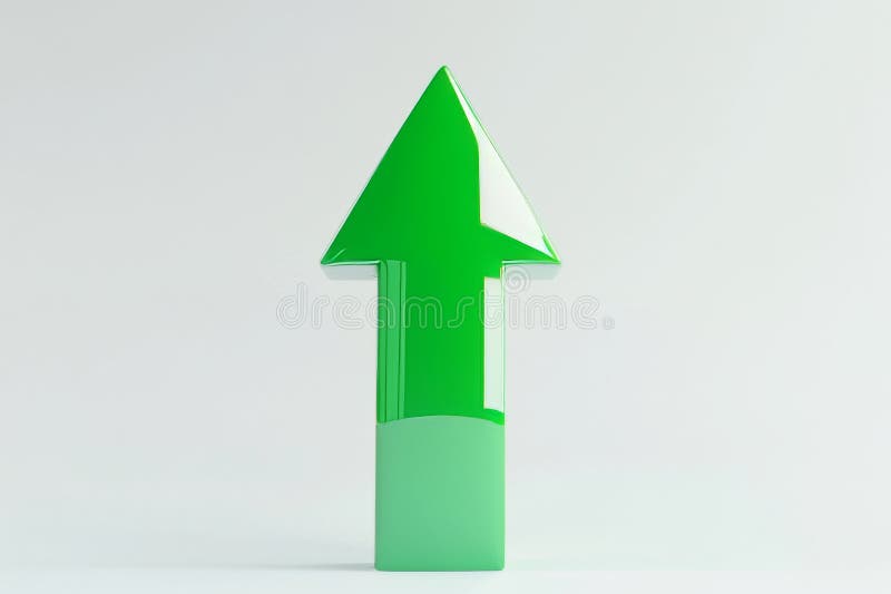 Green 3d Arrow Pointing Upward White Background Stock Photos - Free ...