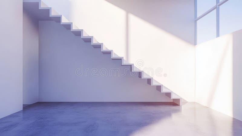 Clean Gradient Staircase in Modern Abstract Interior Design Stock Image ...