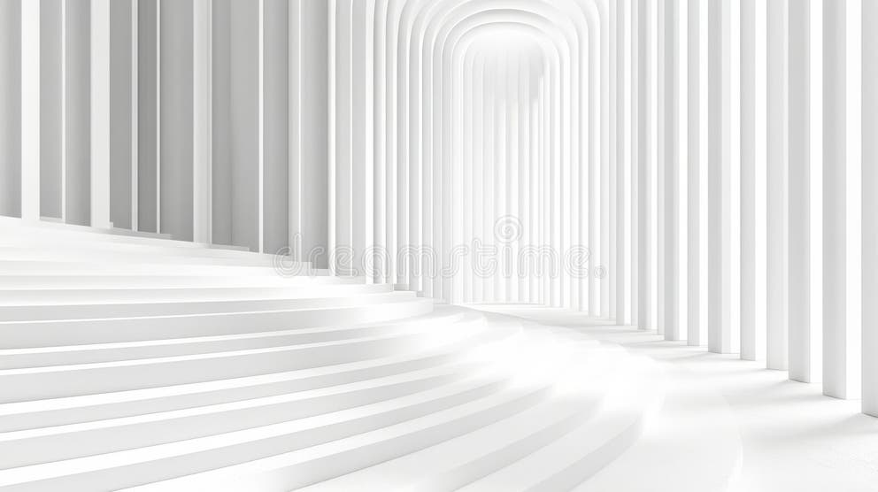 Clean Gradient Staircase in Modern Abstract Interior Design 3 Stock ...