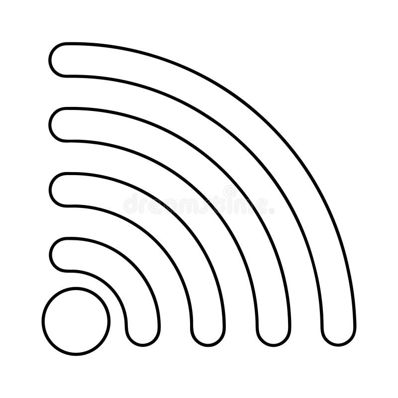 Simple Black Outline Wireless Network Symbol Stock Vector ...