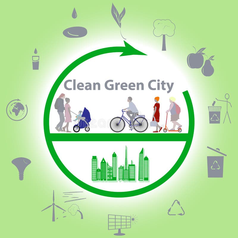 Clean Green City stock illustration. Illustration of city - 73462393