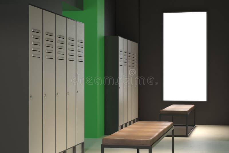 Clean green locker room stock illustration. Illustration of frame ...