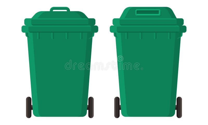 Clean Green Trash Can Vector Stock Vector - Illustration of junk ...