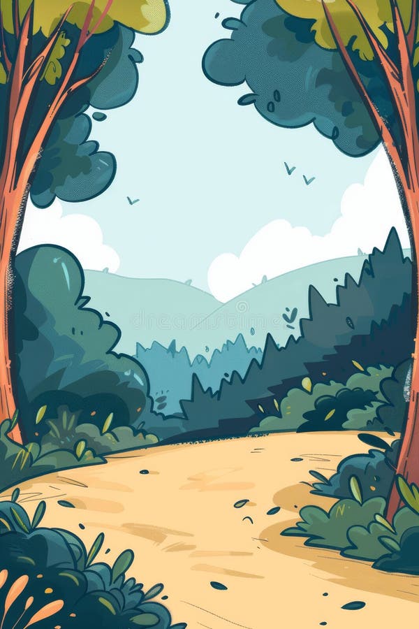 Clean Hand-drawn Cartoon Background with Simple Lines. Stock ...