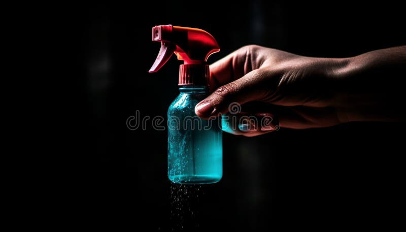 Clean Hand Holding Plastic Bottle Spraying Fresh Water for Hygiene ...