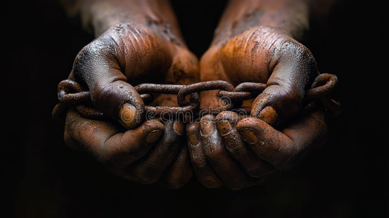 Clean Hands Break Free from Chains, Representing Liberation and ...