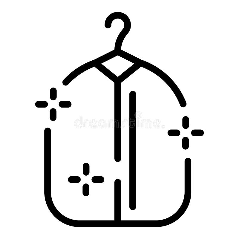 Hanger with Cloth Icon, Outline Style Stock Vector - Illustration of ...