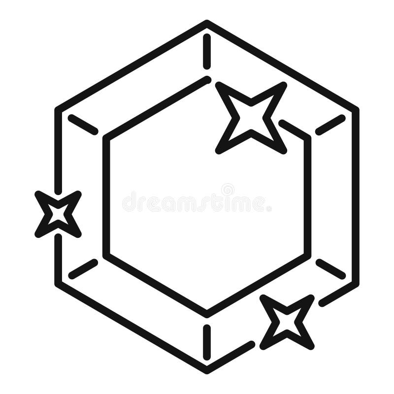 Clean Hexagon with Sparkling Stars Icon Outline Vector Stock Vector ...