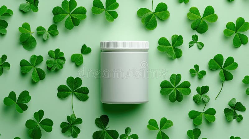 A Clean, High-resolution Image Captures a White Jar with a Blank Label ...