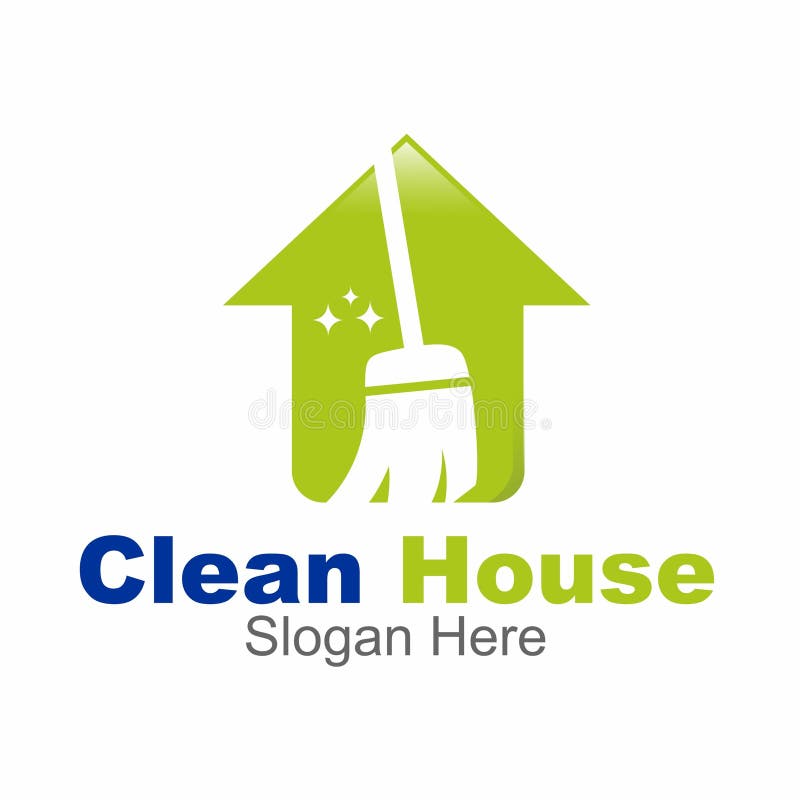 Clean House Logo Design Template Stock Vector - Illustration of number ...