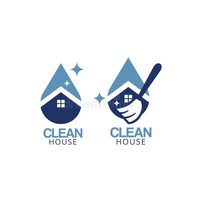 Clean House Logo Icon Graphic Design Template Stock Vector ...