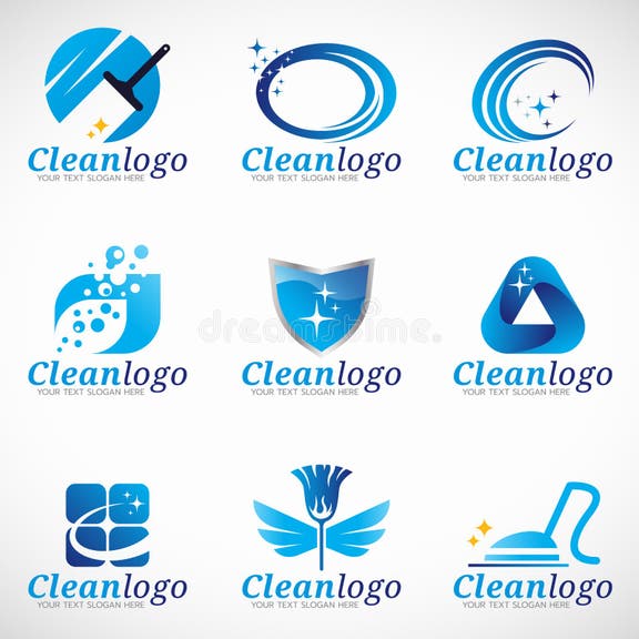 Clean and Housekeeping Service Logo Vector Set Design Stock Vector ...