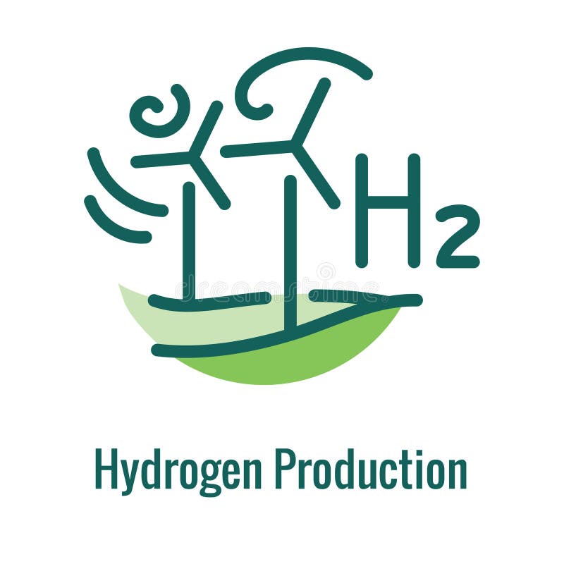 Clean Hydrogen Production As Green Energy Icon Set Stock Vector ...