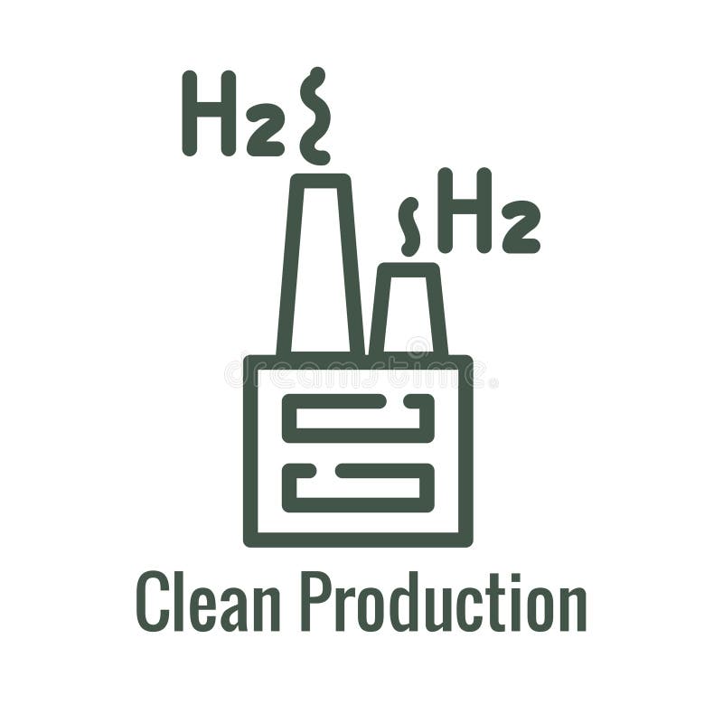 Clean Hydrogen Production As Green Energy Icon Set Stock Vector ...