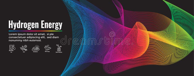 Clean Hydrogen Production with Green Energy Icon Set and Web Header ...