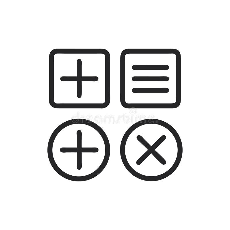 Clean Icon Set Displaying Add Delete and List Options Stock Photo ...