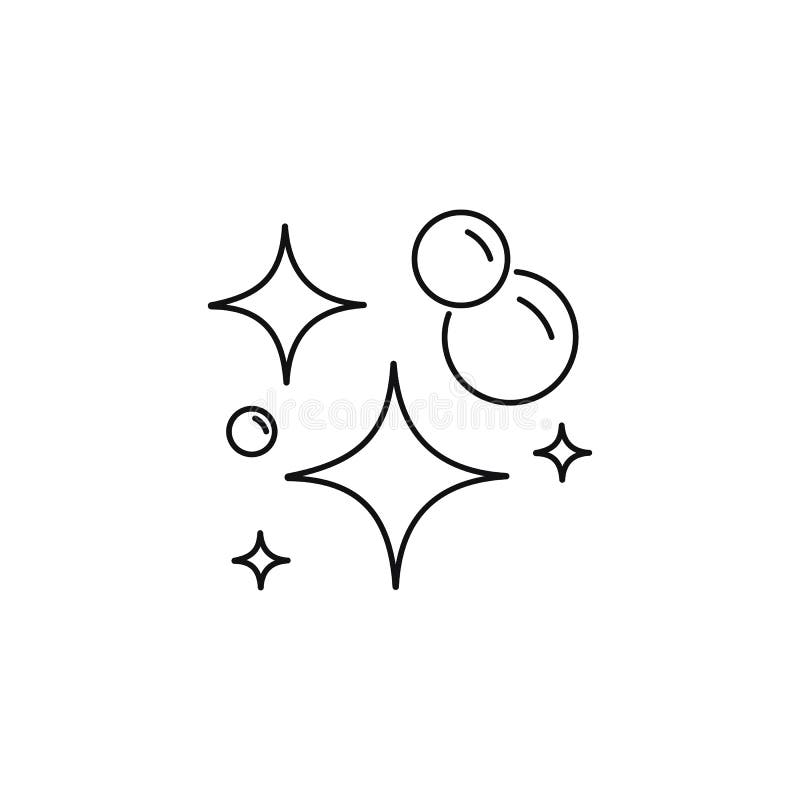 Clean Icon in Thin Line Style, Easy Cleaning Symbol on White Background ...