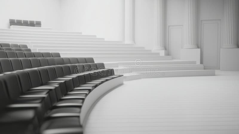 Modern Auditorium Interior Empty Seats White Architecture Classical ...