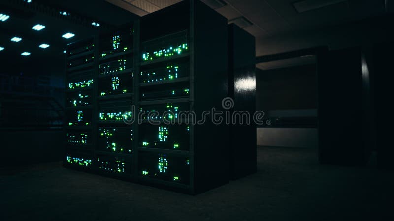 Clean Industrial Interior of a Data Server Room with Servers Stock ...