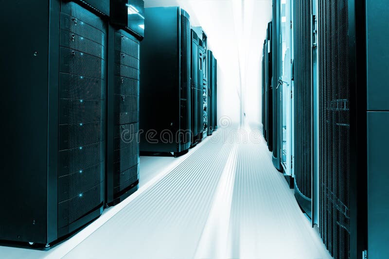 Clean Industrial Interior of Server Room with Servers Stock Image ...