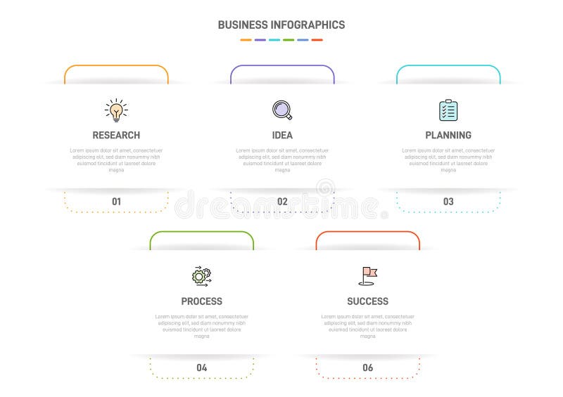 5 Clean Infographic Design Shaped Elements Template, Symbolizing the ...
