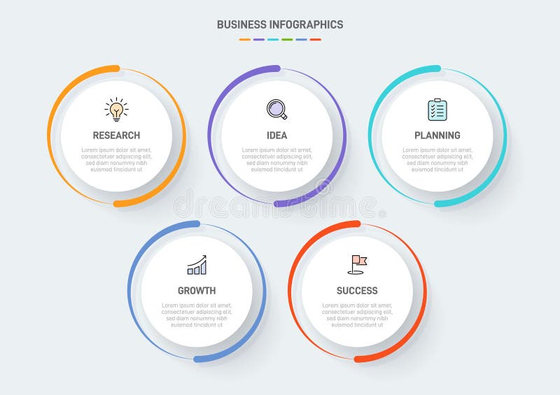 5 Clean Infographic Design Shaped Elements Template, Symbolizing the ...