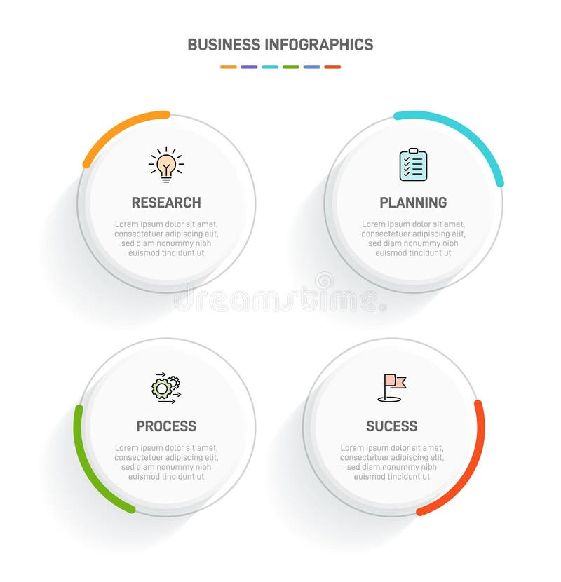 4 Clean Infographic Design Shaped Elements Template, Symbolizing the ...