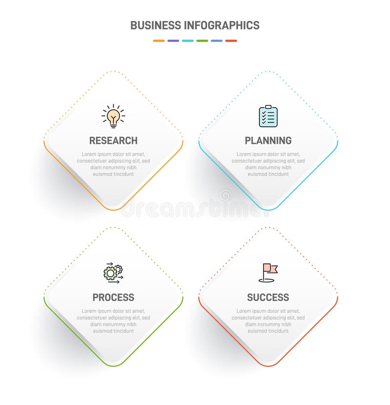 4 Clean Infographic Design Shaped Elements Template, Symbolizing the ...