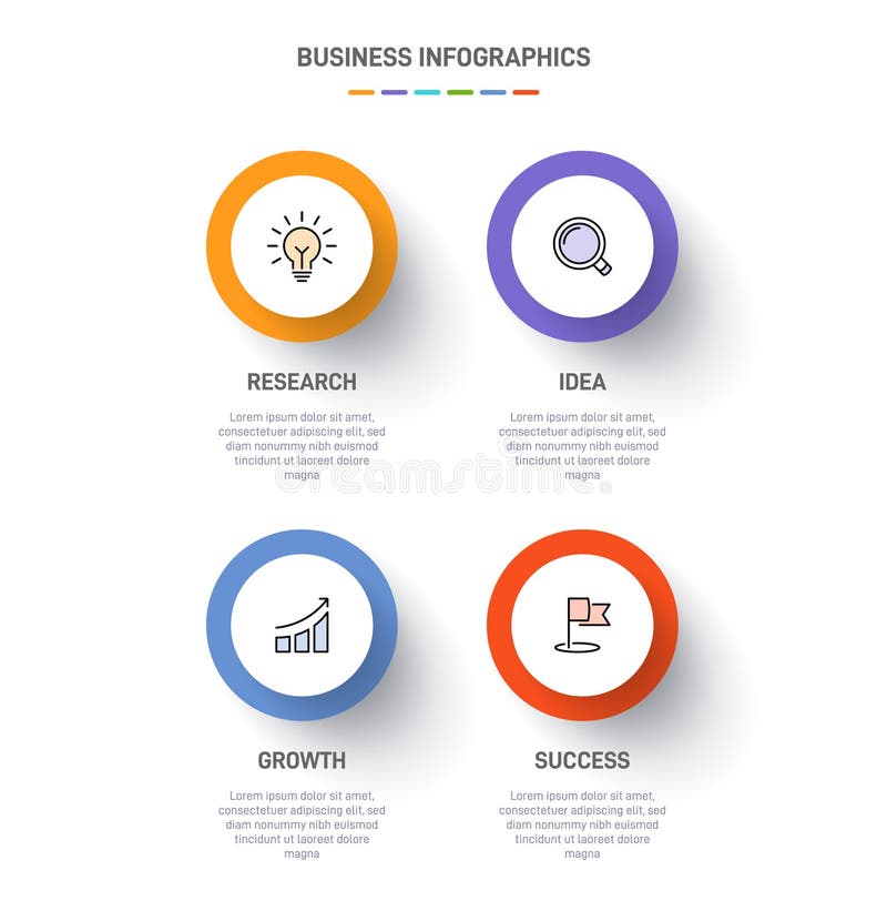 4 Clean Infographic Design Shaped Elements Template, Symbolizing the ...