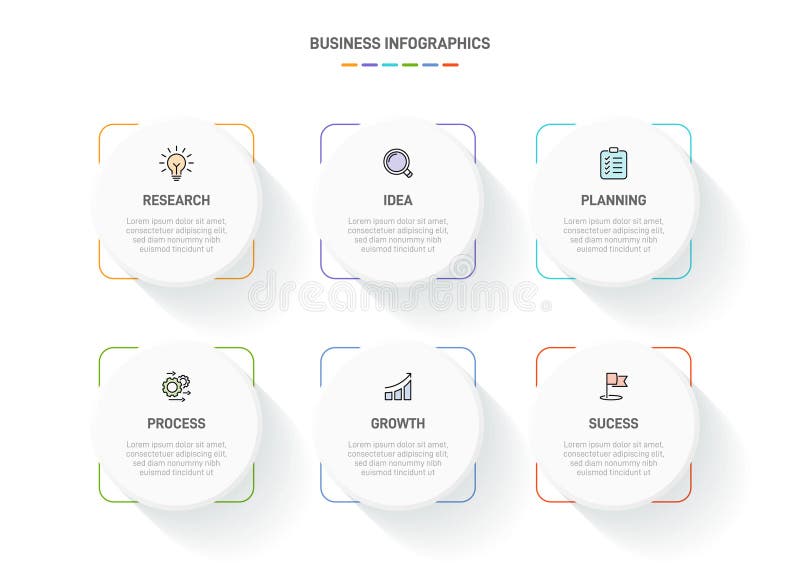 6 Clean Infographic Design Shaped Elements Template, Symbolizing the ...