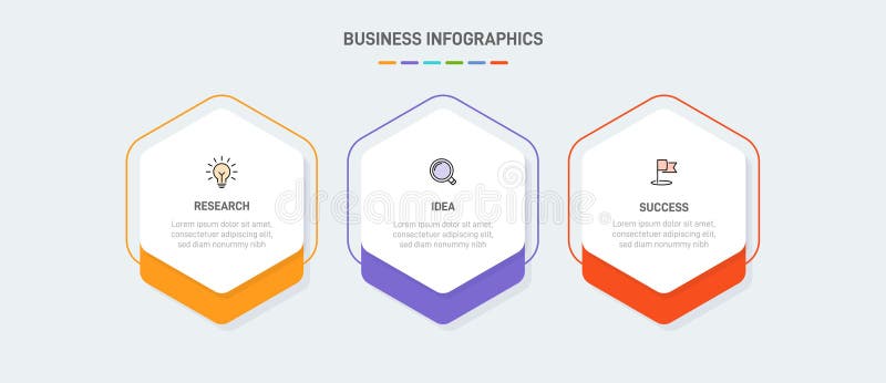 3 Clean Infographic Design Shaped Elements Template, Symbolizing the ...