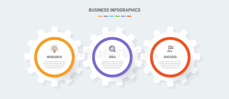 3 Clean Infographic Design Shaped Elements Template, Symbolizing the ...