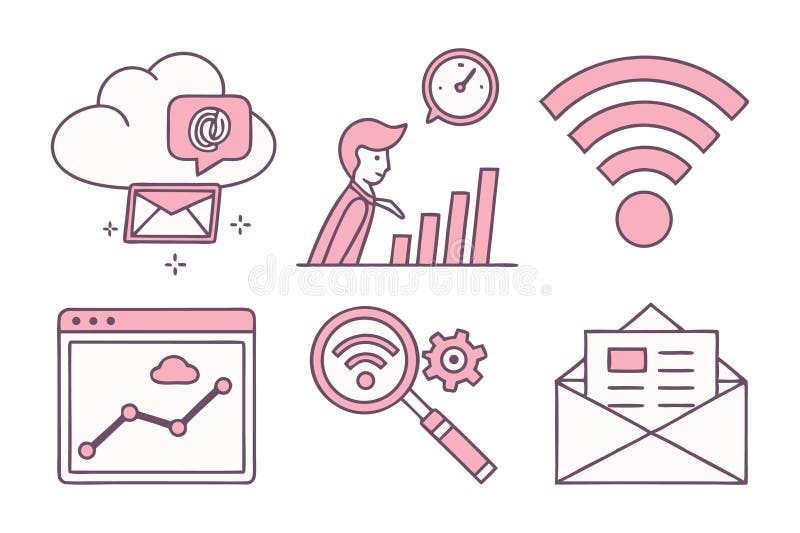 Clean Infographic Elements in Matching Flat Design Style Stock ...