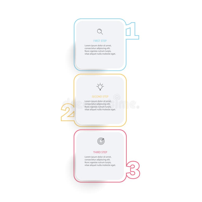 Clean Infographic with Three Number Element Step Stock Vector ...