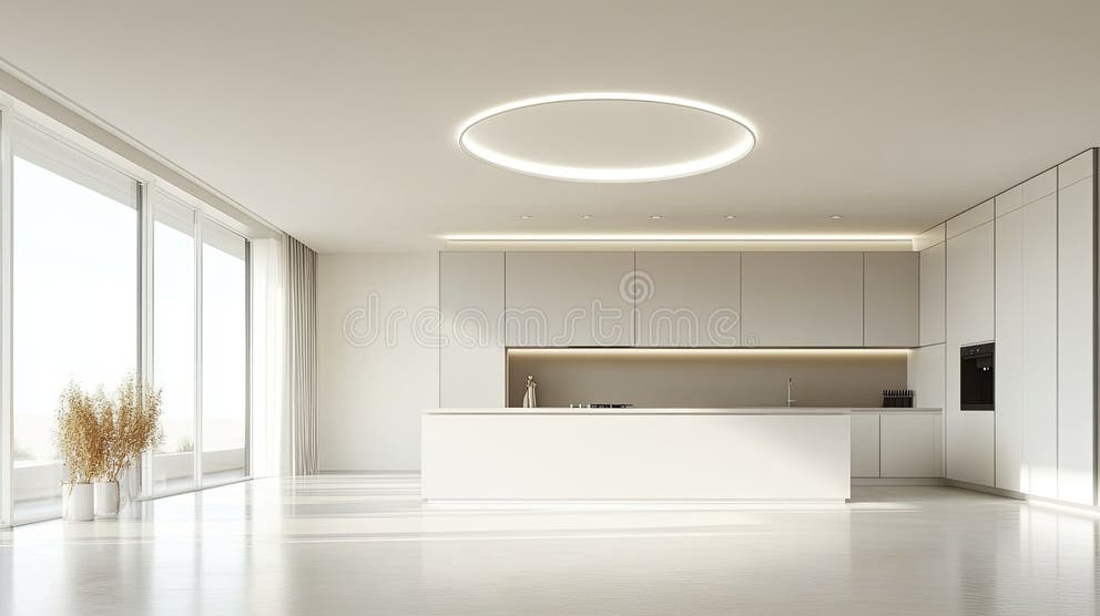 Clean Interior with Visible Round Ceiling Vent. Stock Illustration ...