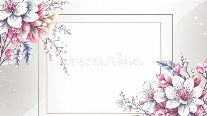 Clean Invitation Template Design with Frame. Oil, Impasto. Watercolour ...