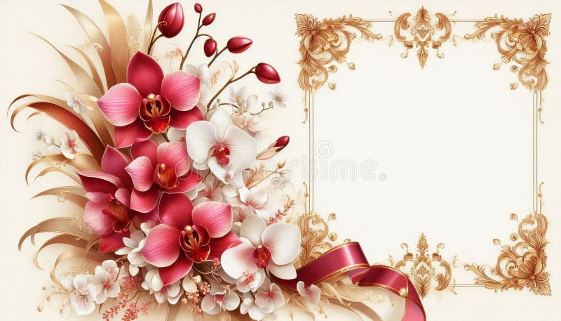 Clean Invitation Template Design with Frame. Oil, Impasto. Watercolour ...