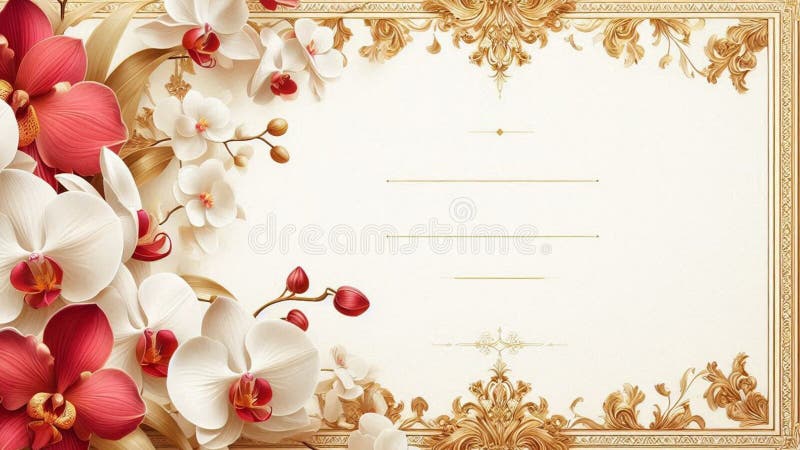 Clean Invitation Template Design with Frame. Oil, Impasto. Watercolour ...