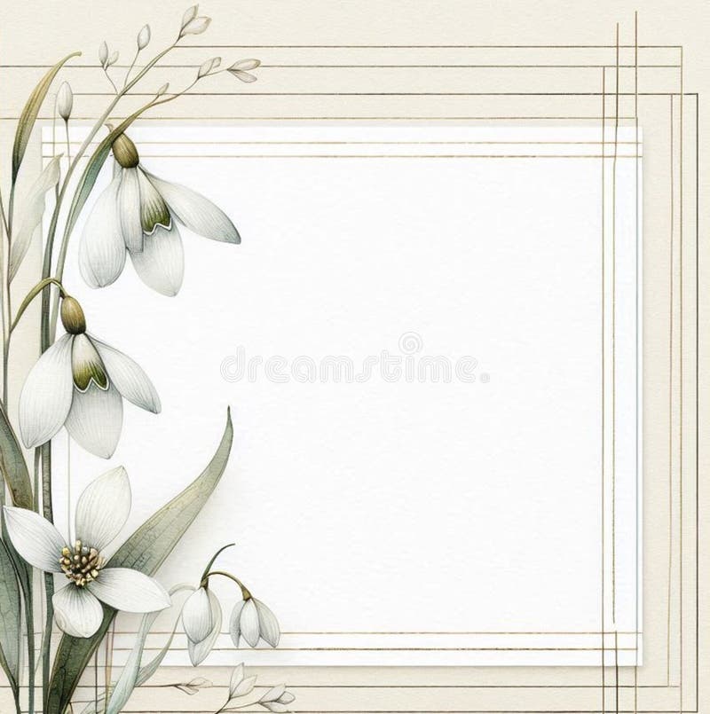 Clean Invitation Template Design with Frame. Oil, Impasto. Watercolour ...