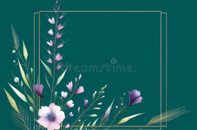 Clean Invitation Template Design with Frame. Oil, Impasto. Watercolour ...