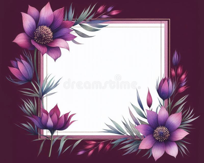 Clean Invitation Template Design with Frame. Oil, Impasto. Watercolour ...