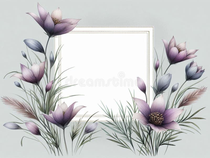 Clean Invitation Template Design with Frame. Oil, Impasto. Watercolour ...