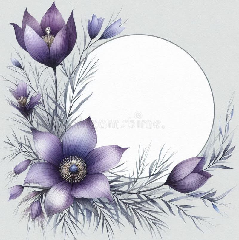 Clean Invitation Template Design with Frame. Oil, Impasto. Watercolour ...