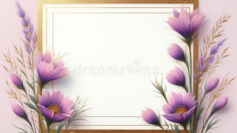 Clean Invitation Template Design with Frame. Oil, Impasto. Watercolour ...